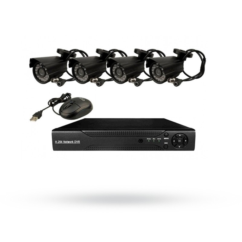 Kamera set DVR + 4x HD IR CAM analogový AHD E-CH7004-4 | Kamerové ...
